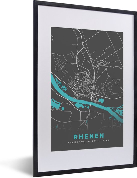 Fotolijst incl. Poster - Rhenen - Stadskaart - Plattegrond - Kaart ...