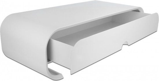 DeLOCK ergonomische monitor standaard/verhoger met 1 lade - L / wit | bol