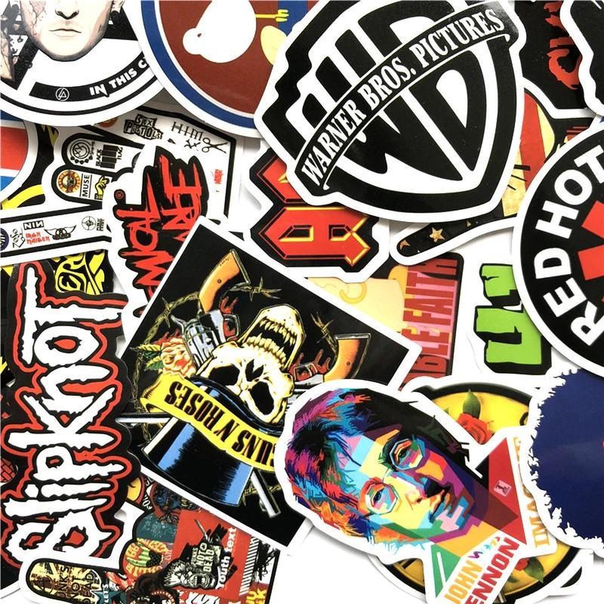 50x vinyl Muziek bands stickers - Plaatjes voor Laptop, skateboard ...