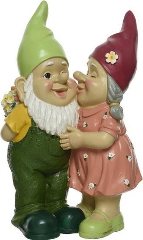 Tuinkabouters beeld verliefd stelletje 34 cm - Tuindecoratie ...