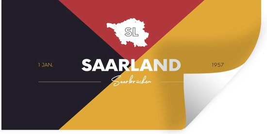Muurstickers - Sticker Folie - Kaart - Saarland - Vlag - 40x20 cm ...
