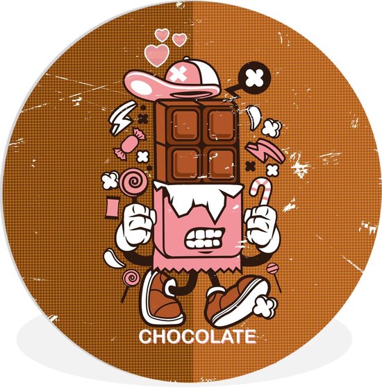 WallCircle - Schilderij - Vintage Chocolade Snoep - Multicolor - 150 X ...