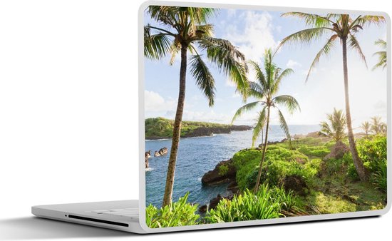 Laptop sticker - 15.6 inch - Tropisch landschap met palmbomen in Maui ...