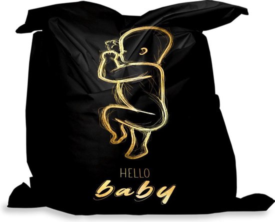 PillowMonkey zitzak - Baby - Geboorte - Posters - Goud - 100x140 cm ...
