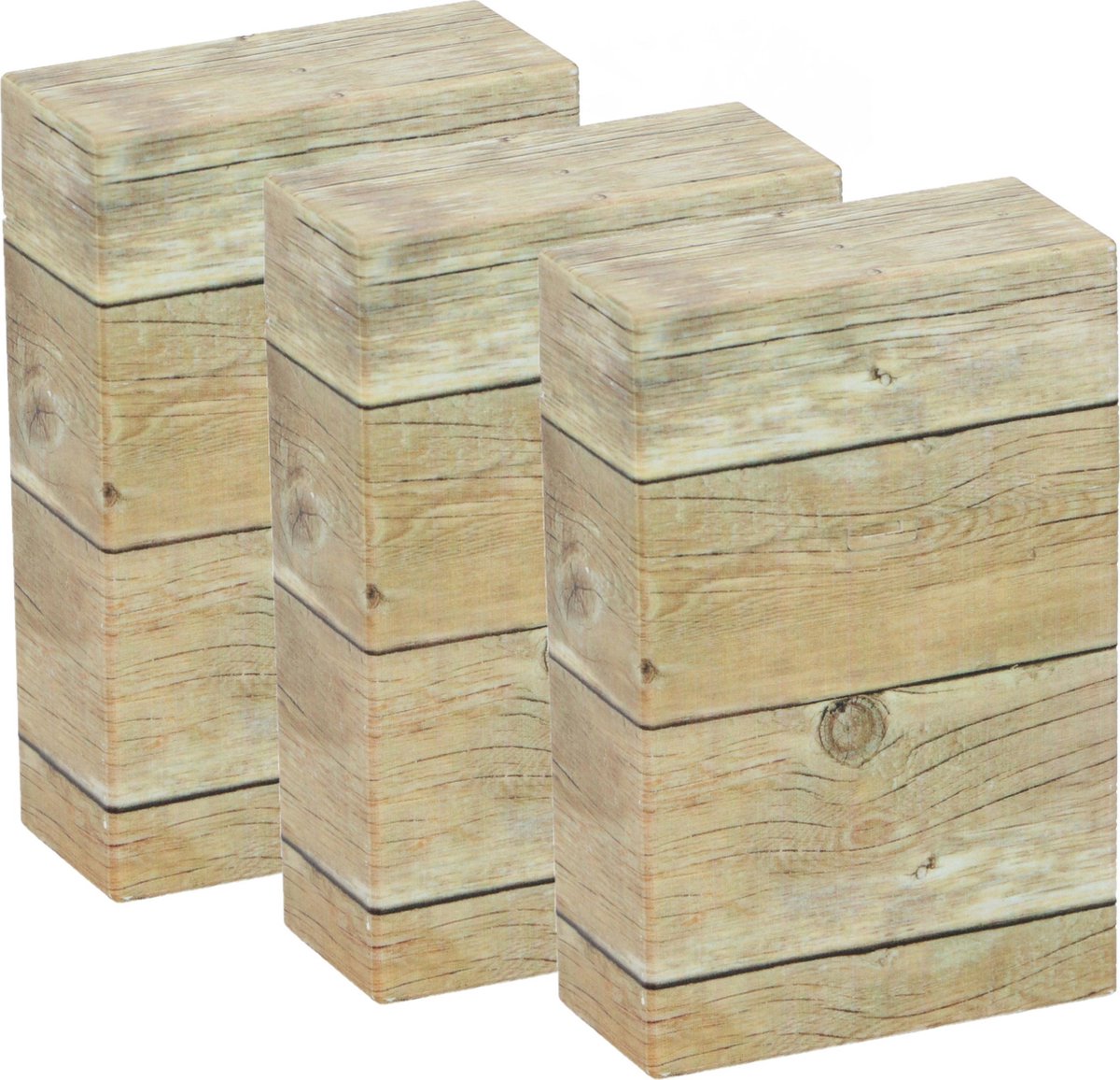 5x Kunststof sigarettendoosjes met hout print - Peuken bewaarbox ...
