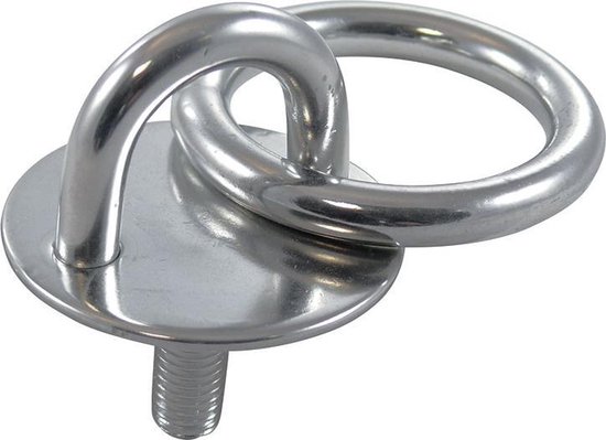 Oogplaat rond met draadeind en ring 40 mm RVS-304 | bol