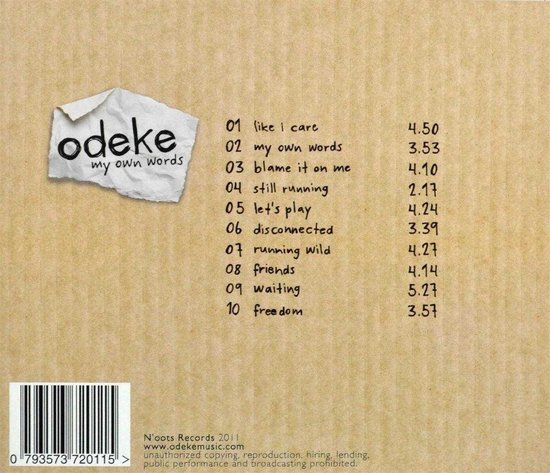 Odeke - My Own Words (CD), Odeke | CD (album) | Muziek | bol