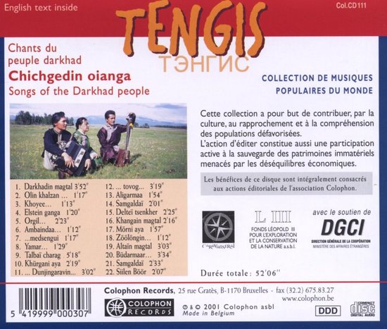 Chichgedin Oianga - Tengis (CD), Chichgedin Oianga | Muziek | bol