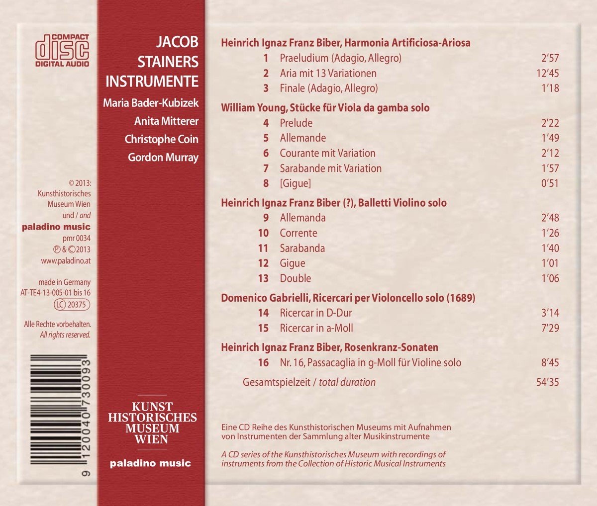 Anita Mitterer & Maria Bader-Kubizek - Jacob Stainer's Instruments ...