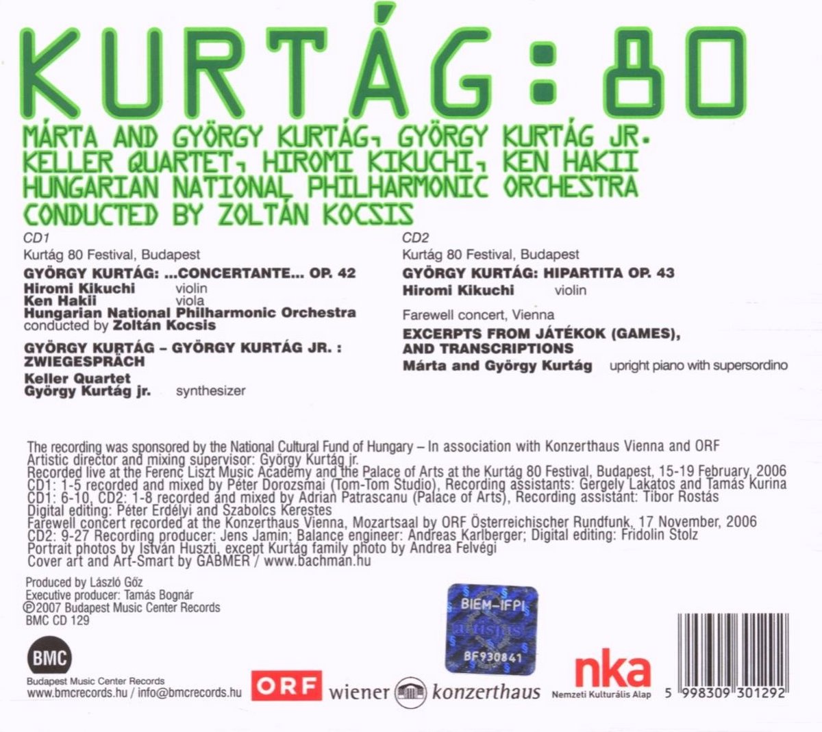 Gyorgy Kurtag - Kurtag: 80 (CD), Keller Qua | CD (album) | Muziek | bol.com