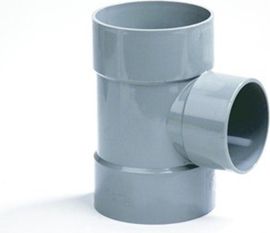 Dyka Verloop T-stuk 3x lijmmof 90° PVC keurmerk BRL52100 110 x 75mm | bol