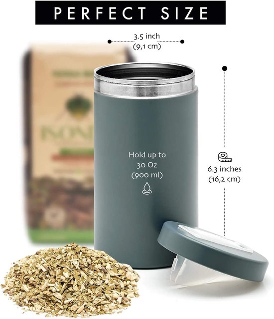 BALIBETOV Yerba Mate-Container (Yerbero) - Duurzame 304 Roestvrijstalen ...