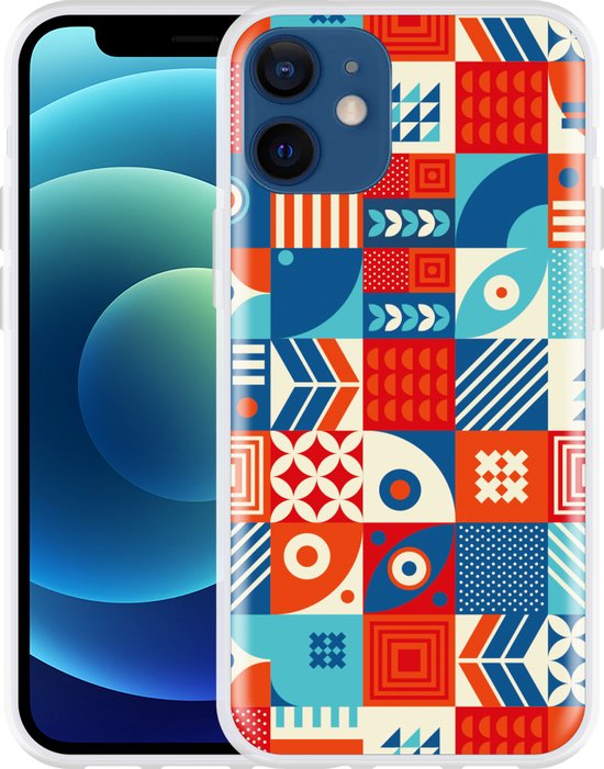 Apple iPhone 12 Mini Hoesje Modern Abstract Vermillion - Designed by ...