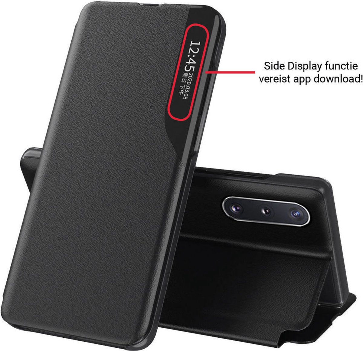 Xiaomi 12T / 12T Pro Case Book Case avec écran latéral Zwart | bol.com