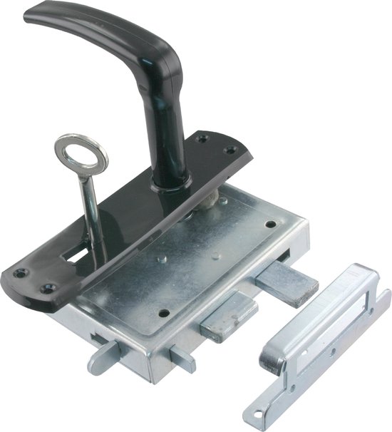 HANDSON Tuinpoortsluiting poortslot met kruk gegalvaniseerd - 100 x 115 ...