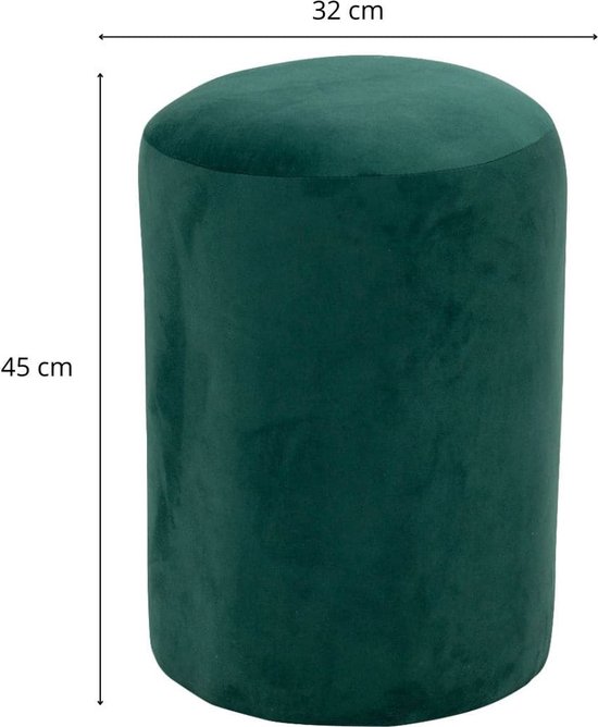 Velvet Poef Kira Groen | Rond | Voetenbankje | Zitbank | Modern & Luxe ...