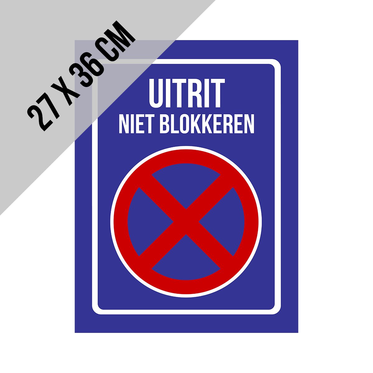 Pictogram/ bord | "Uitrit niet blokkeren" | 27 x 36 cm | Inrit ...