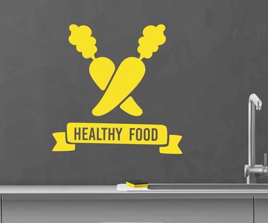 Stickerheld - Muursticker Healthy food - Keuken - Eten en drinken - met ...