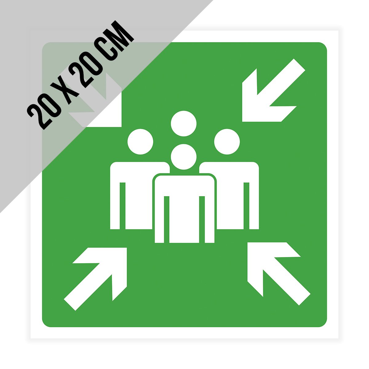 Icône/Signe | Évacuation du point de rassemblement | 20 x 20 cm ...