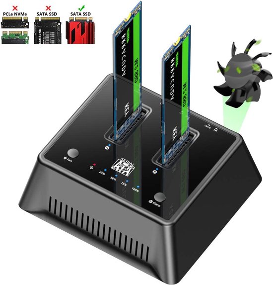 M.2 SATA SSD naar USB3.10 Clone Docking Station Adapter | bol