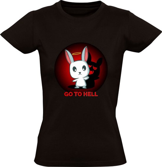 Go to hell Dames T-shirt | Konijn | Duivel | Duisternis | Horror ...