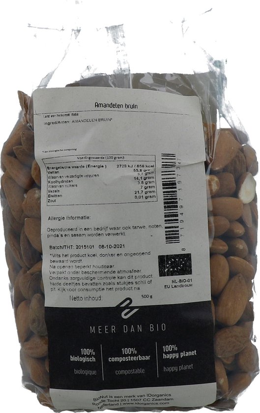 Bionut Amandelen bruin bio 500 Gram | bol
