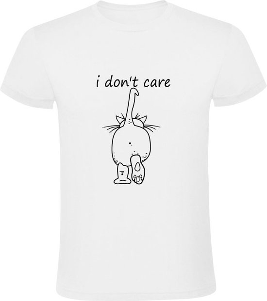 I Dont Care Heren T Shirt Boeie Schijt Aan Fuck It Kat Poes