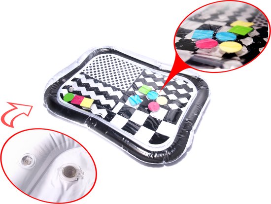 Opblaasbare watermat contrasterende zwarte en witte patronen 65cm x ...