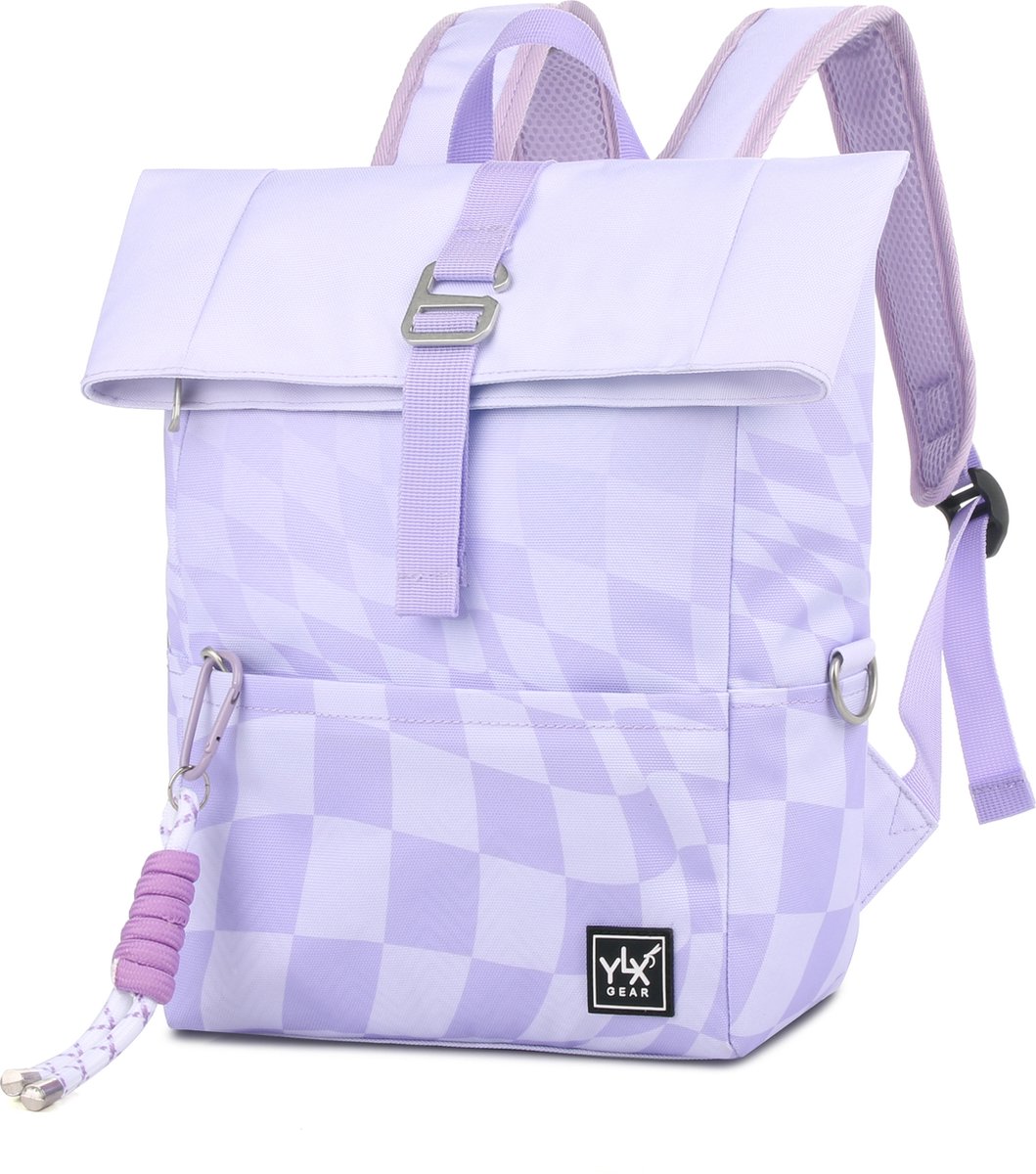 YLX Original Backpack Kids Lilac Wavy Checkered | bol.com