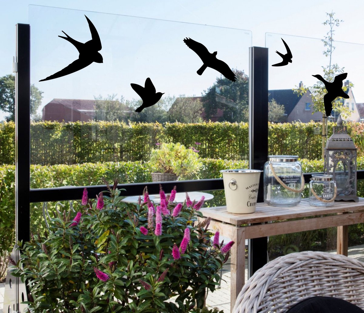 Vogels raamstickers set 5 stuks. vogelbescherming stickers | bol.com