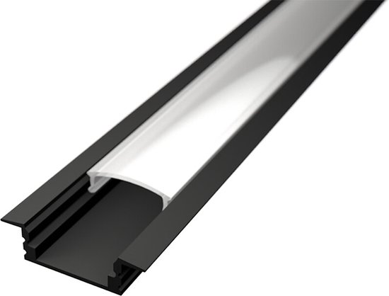 LED Strip Profiel - Zwart Aluminium - 1 Meter - 25x7mm - Inbouw | bol