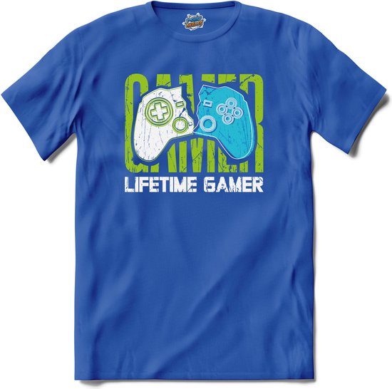 Lifetime Gamer | Gamen - Hobby - Controller - T-Shirt - Unisex - Royal ...