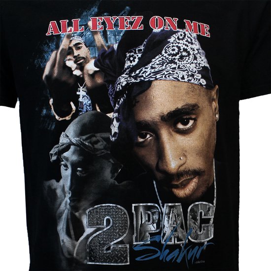 2PAC Tupac Shakur All Eyez On Me T-Shirt Zwart - Officiële Merchandise ...