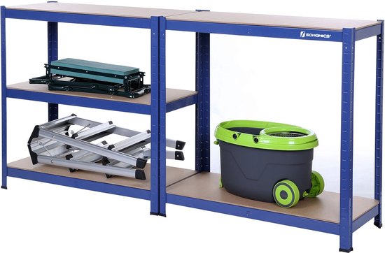 Stellingkast - Magazijnrek - 5-Laags rek - 30 x 75 x 150 cm - Blauw | bol