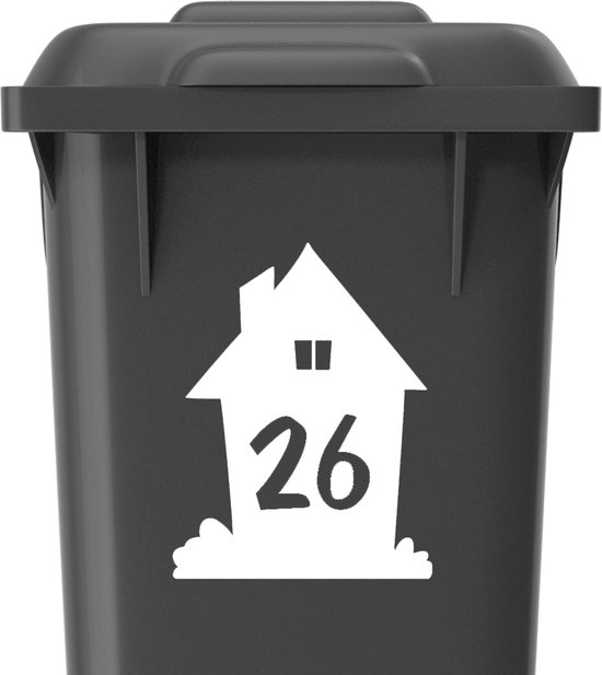 Container Sticker Huisnummer - Kliko Sticker - Huis met nummer Sticker ...