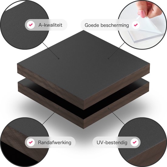 HPL plaat 6 mm dik - 120 x 90 cm - Structuur Zwart | bol