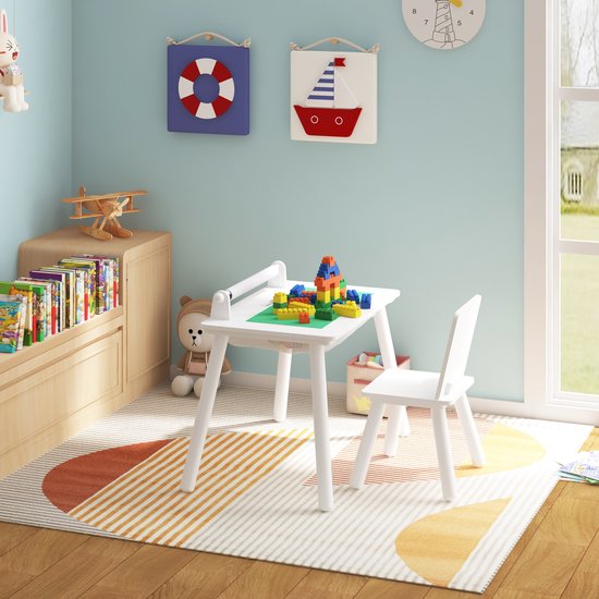 Kamyra® Kindertafel en 1 Stoeltje - Kindermeubels, Tafel, Tafeltje ...