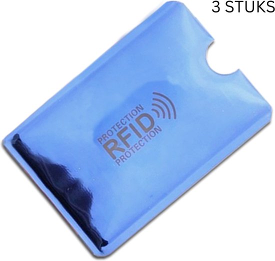 3 Stuks - RFID Pinpas Hoesjes - Blauw - Bankpas Beschermer - RFID ...