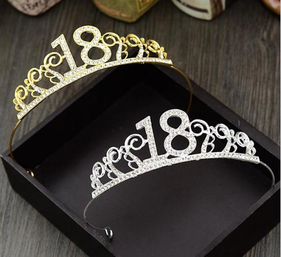 Fiory Tiara 18 Jaar goud | Tiara met strass steentjes| Kroontje ...