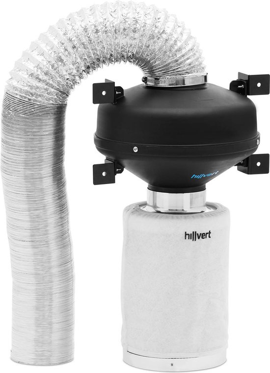 hillvert - Luchtafvoerset - 30 cm actief koolfilter / pijpventilator ...