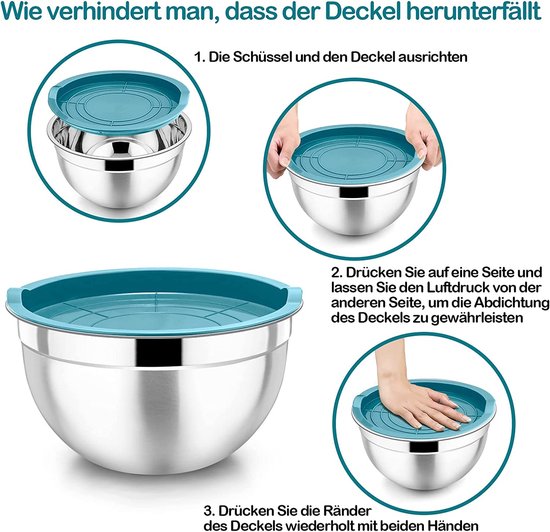 Bols à mélanger en acier inoxydable / Set de bols à mélanger - Stockage des Nourriture | bol.com