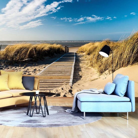 Fotobehang - Vlies Behang - Strandpad door de Duinen - Zee - Strand ...