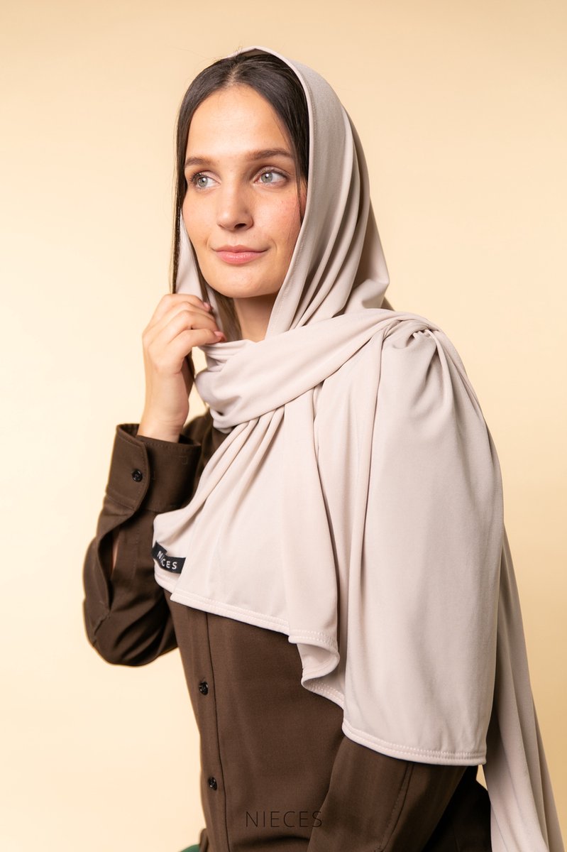 Nieces cream PREMIUM JERSEY HIJAB - Hoofddoek - Elastisch - lycra - met ...