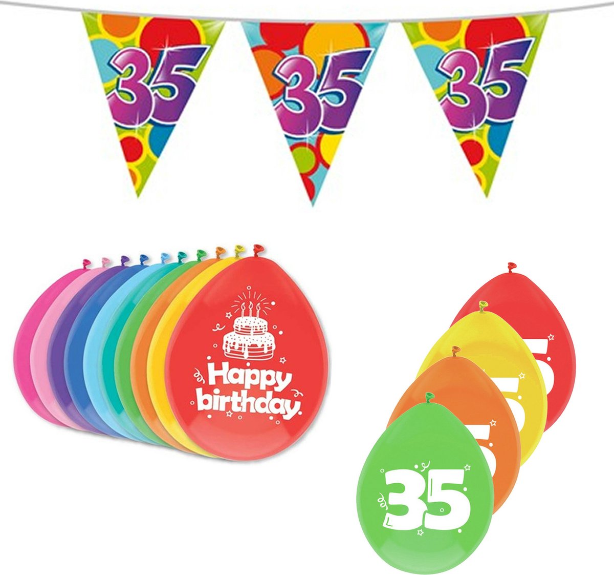 Haza Leeftijd verjaardag thema pakket 35 jaar - ballonnen/vlaggetjes ...