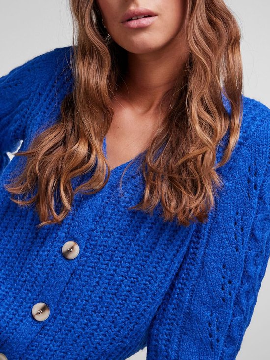 Pieces PCASSANDRA LS KNIT CARDIGAN - Princess B Blue | bol.com