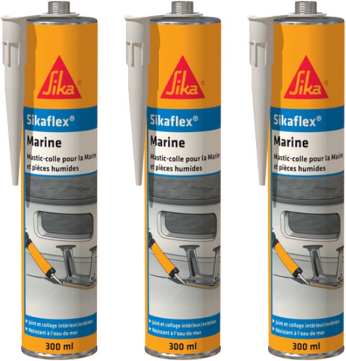 Set van 3 SIKA afdichtkitten - Sikaflex Marine - Zwart - 300ml | bol.com