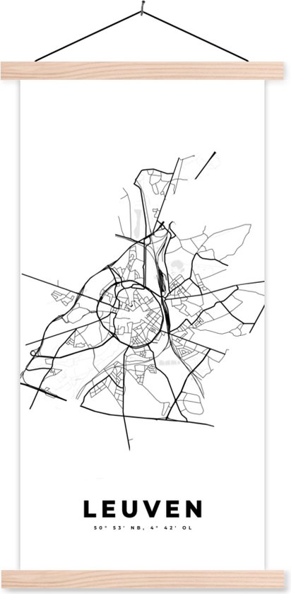 Posterhanger incl. Poster - Schoolplaat - Stadskaart – Zwart Wit ...