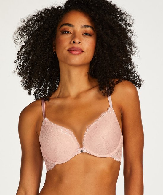 Hunkemöller Dames Lingerie Voorgevormde push-up beugel bh Marine - Roze - maat A75 | bol