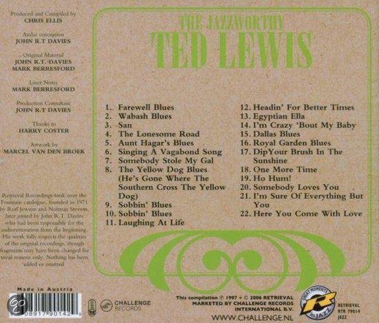 Ted Lewis The Jazzworthy, Ted Lewis | Muziek | bol