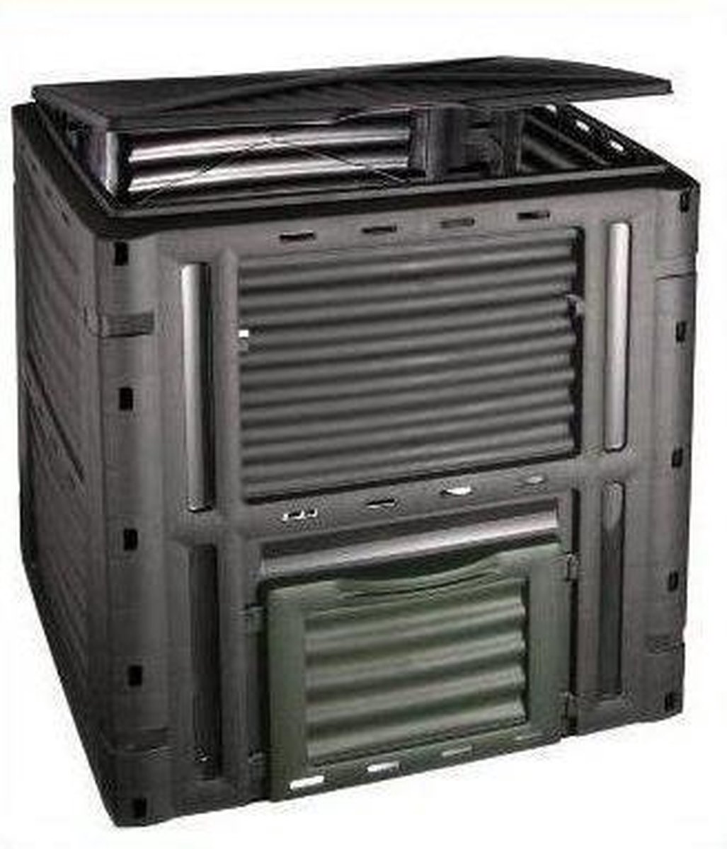 Compost Afval GFT Bak - PVC - Zwart - 450 Liter - Vierkant | bol